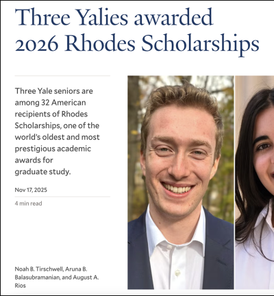 Hackley Alum and Yale Senior Noah Tirschwell ’22 Named Rhodes Scholar ...